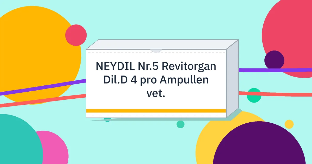 Symbolbild: Packung mit der Aufschrift NEYDIL Nr.5 Revitorgan Dil.D 4 pro Ampullen vet. (PZN 06487807) – Verfügbarkeit und Bezug in Apotheken in Frankfurt am Main