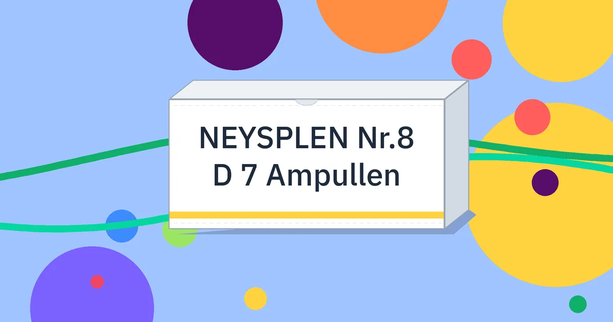Symbolbild: Packung mit der Aufschrift NEYSPLEN Nr.8 D 7 Ampullen (PZN 06486475) – Verfügbarkeit und Bezug in Apotheken in Frankfurt am Main