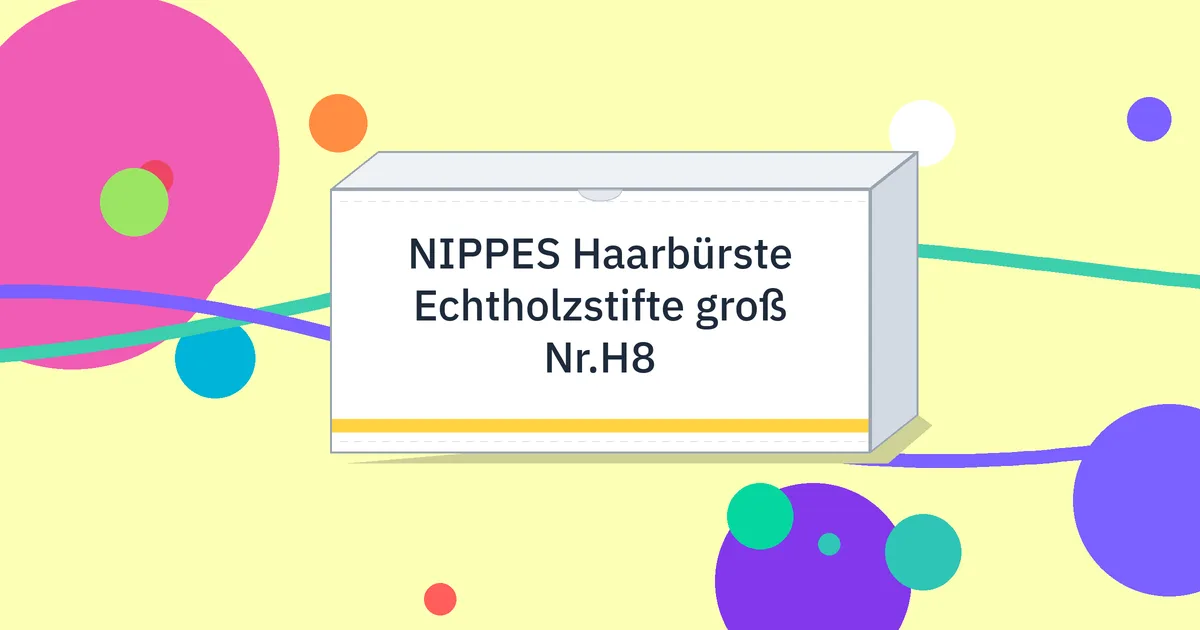 Symbolbild: Packung mit der Aufschrift NIPPES Haarbürste Echtholzstifte groß Nr.H8 (PZN 13880221) – Verfügbarkeit und Bezug in Apotheken in Frankfurt am Main
