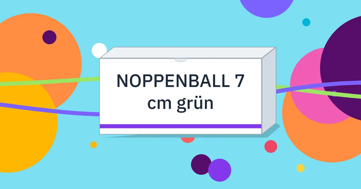 Symbolbild: Packung mit der Aufschrift NOPPENBALL 7 cm grün (PZN 09330503) – Verfügbarkeit und Bezug in Apotheken in Frankfurt am Main