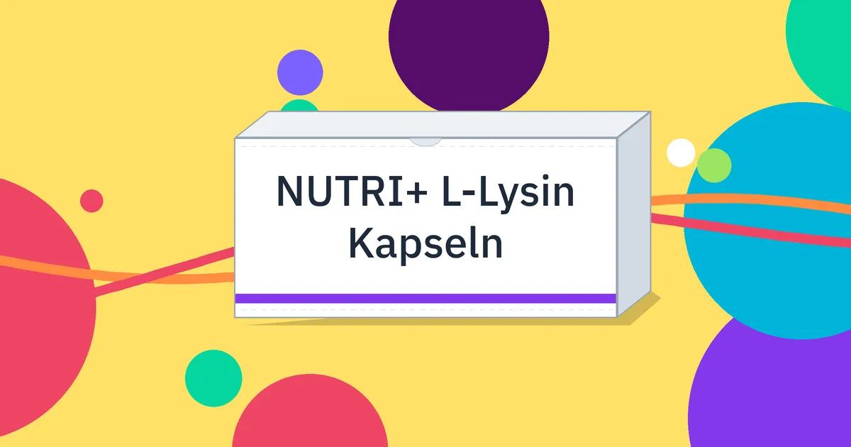 Symbolbild: Packung mit der Aufschrift NUTRI+ L-Lysin Kapseln (PZN 19667801) – Verfügbarkeit und Bezug in Apotheken in Frankfurt am Main