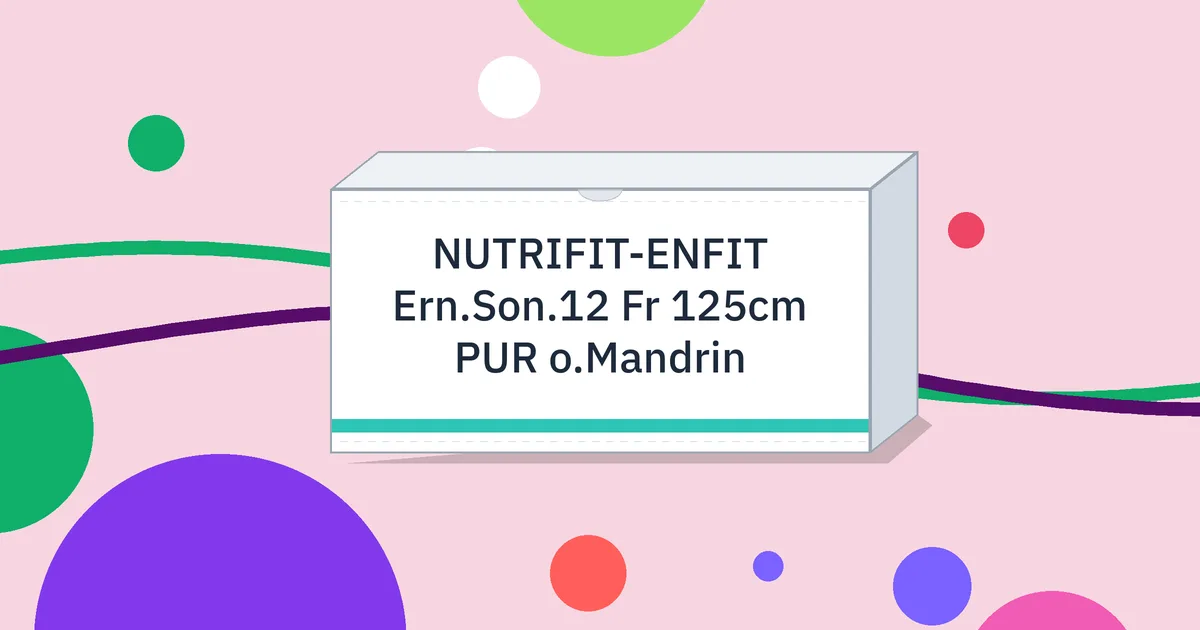 Symbolbild: Packung mit der Aufschrift NUTRIFIT-ENFIT Ern.Son.12 Fr 125cm PUR o.Mandrin (PZN 14173885) – Verfügbarkeit und Bezug in Apotheken in Frankfurt am Main