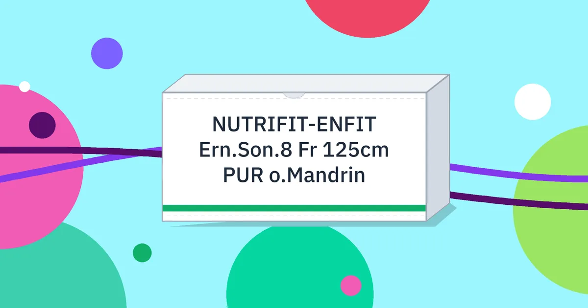Symbolbild: Packung mit der Aufschrift NUTRIFIT-ENFIT Ern.Son.8 Fr 125cm PUR o.Mandrin (PZN 14173827) – Verfügbarkeit und Bezug in Apotheken in Frankfurt am Main