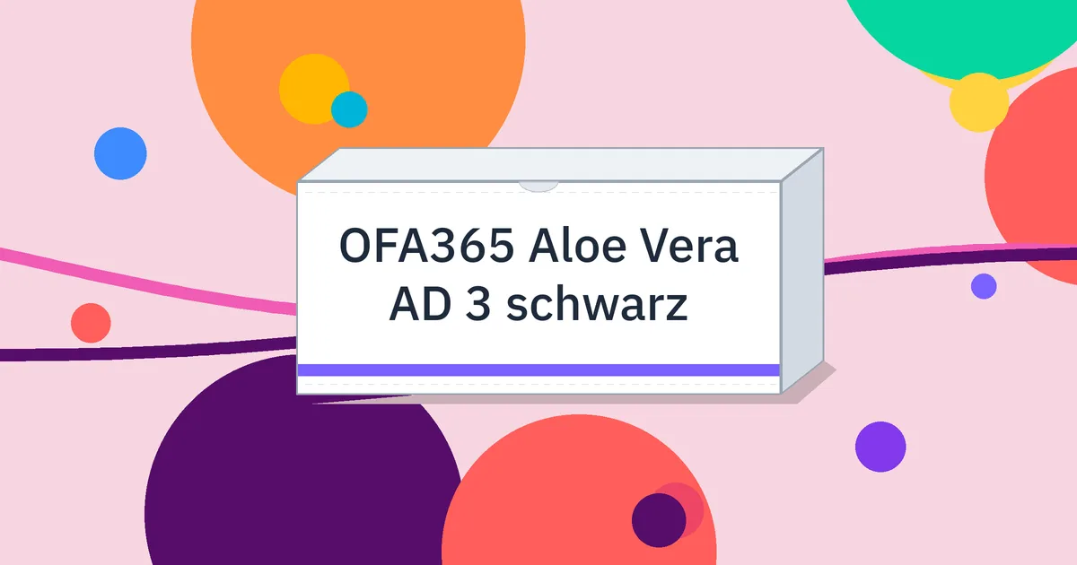 Symbolbild: Packung mit der Aufschrift OFA365 Aloe Vera AD 3 schwarz (PZN 16723516) – Verfügbarkeit und Bezug in Apotheken in Frankfurt am Main