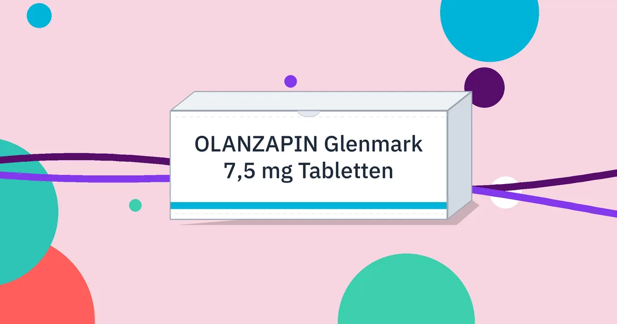 Symbolbild: Packung mit der Aufschrift OLANZAPIN Glenmark 7,5 mg Tabletten (PZN 09465953) – Verfügbarkeit und Bezug in Apotheken in Frankfurt am Main