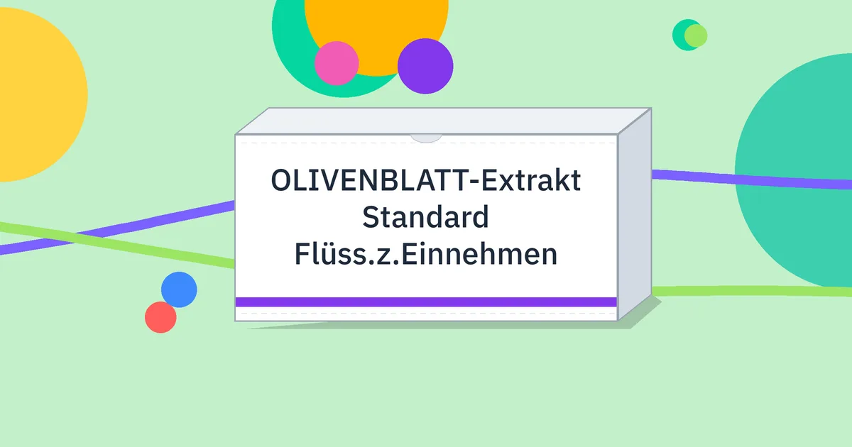 Symbolbild: Packung mit der Aufschrift OLIVENBLATT-Extrakt Standard Flüss.z.Einnehmen (PZN 19248518) – Verfügbarkeit und Bezug in Apotheken in Frankfurt am Main