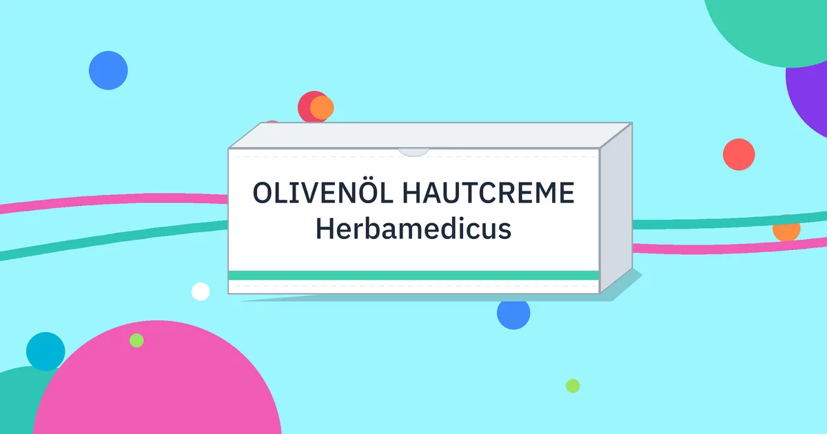Symbolbild: Packung mit der Aufschrift OLIVENÖL HAUTCREME Herbamedicus (PZN 08846601) – Verfügbarkeit und Bezug in Apotheken in Frankfurt am Main