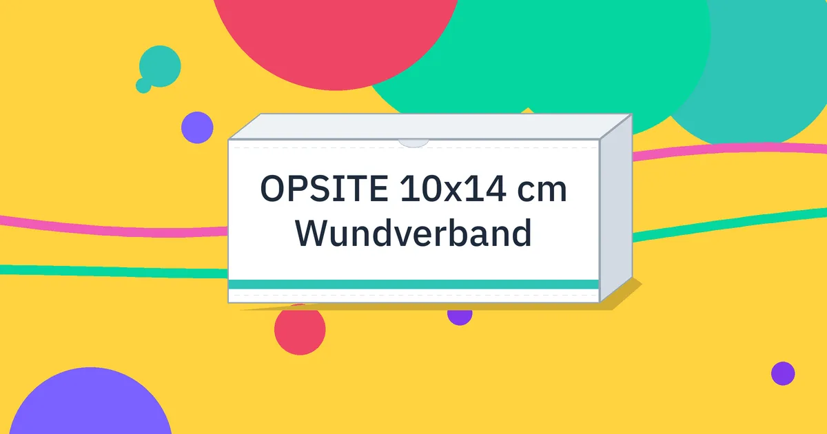 Symbolbild: Packung mit der Aufschrift OPSITE 10x14 cm Wundverband (PZN 19156986) – Verfügbarkeit und Bezug in Apotheken in Frankfurt am Main
