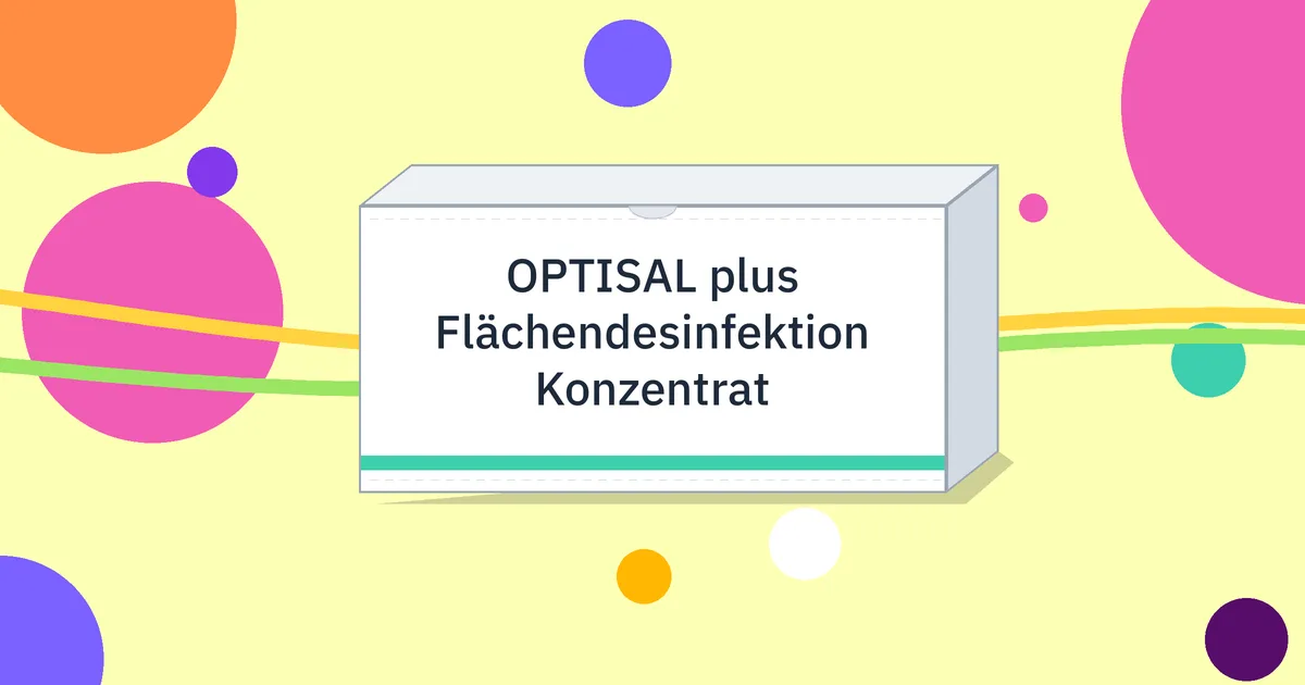Symbolbild: Packung mit der Aufschrift OPTISAL plus Flächendesinfektion Konzentrat (PZN 12651487) – Verfügbarkeit und Bezug in Apotheken in Frankfurt am Main