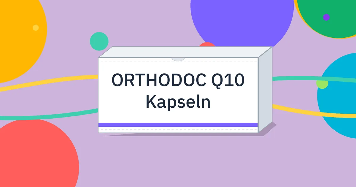 Symbolbild: Packung mit der Aufschrift ORTHODOC Q10 Kapseln (PZN 12341249) – Verfügbarkeit und Bezug in Apotheken in Frankfurt am Main
