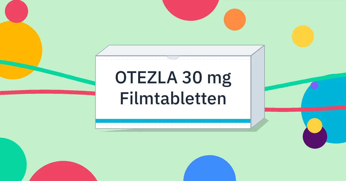 Symbolbild: Packung mit der Aufschrift OTEZLA 30 mg Filmtabletten (PZN 13839690) – Verfügbarkeit und Bezug in Apotheken in Frankfurt am Main
