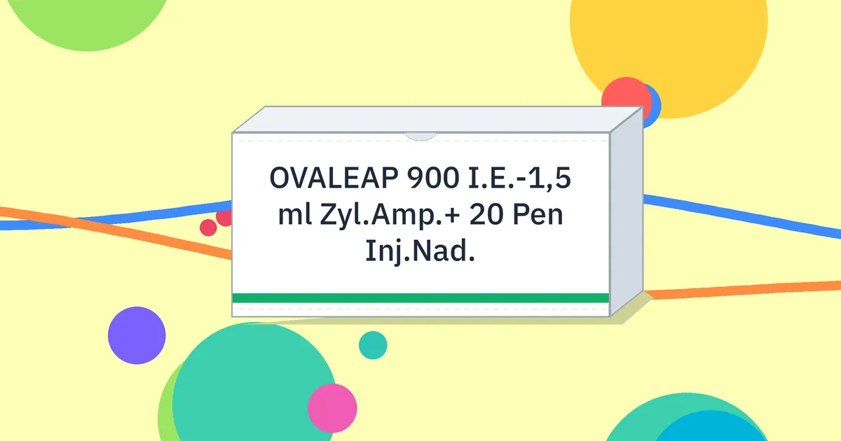 Symbolbild: Packung mit der Aufschrift OVALEAP 900 I.E.-1,5 ml Zyl.Amp.+ 20 Pen Inj.Nad. (PZN 12568993) – Verfügbarkeit und Bezug in Apotheken in Frankfurt am Main