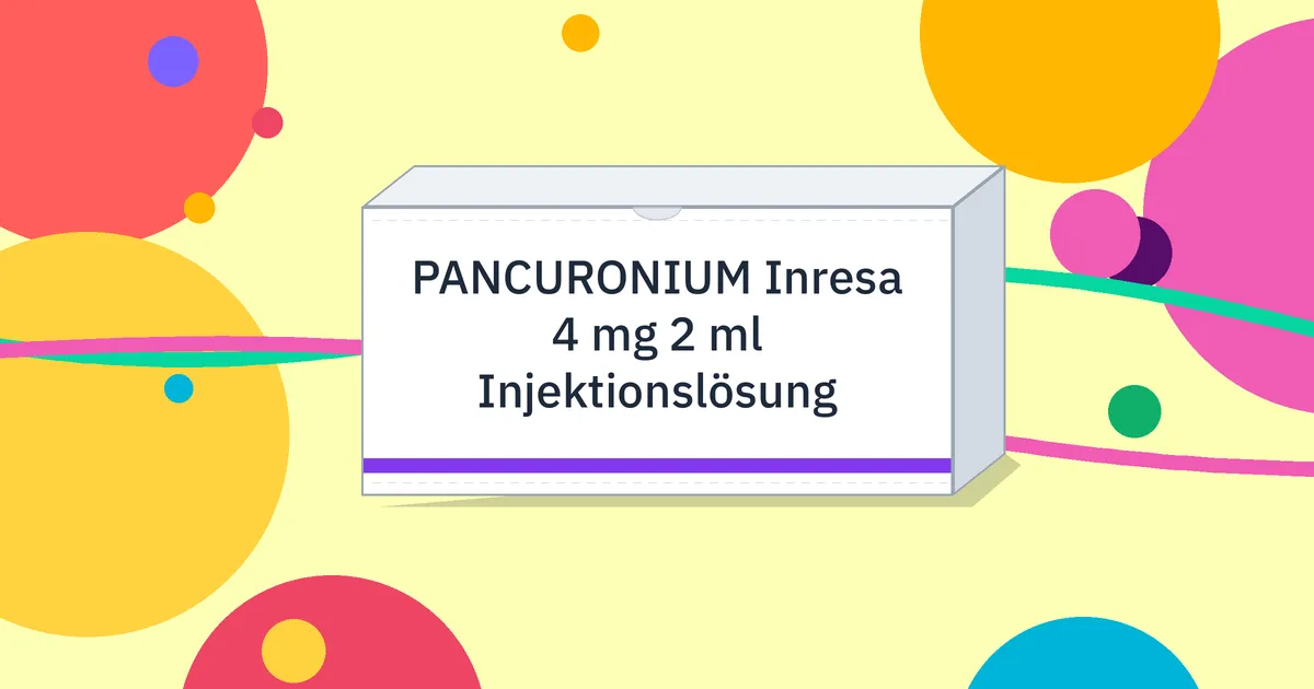 Symbolbild: Packung mit der Aufschrift PANCURONIUM Inresa 4 mg 2 ml Injektionslösung (PZN 07714122) – Verfügbarkeit und Bezug in Apotheken in Frankfurt am Main