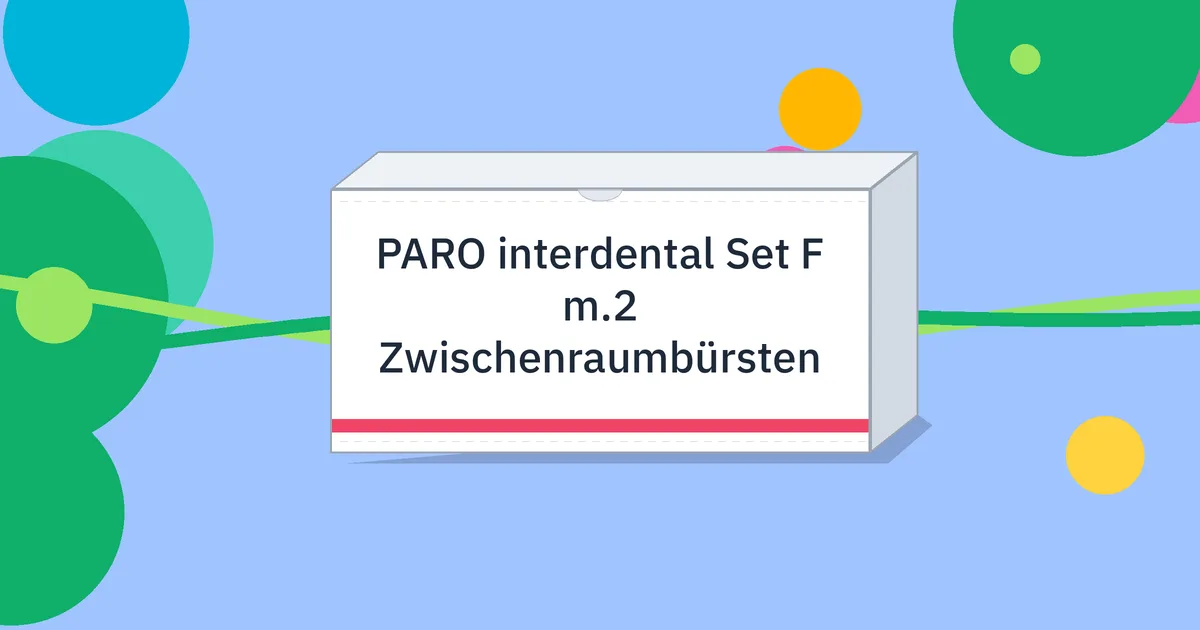 Symbolbild: Packung mit der Aufschrift PARO interdental Set F m.2 Zwischenraumbürsten (PZN 17372906) – Verfügbarkeit und Bezug in Apotheken in Frankfurt am Main
