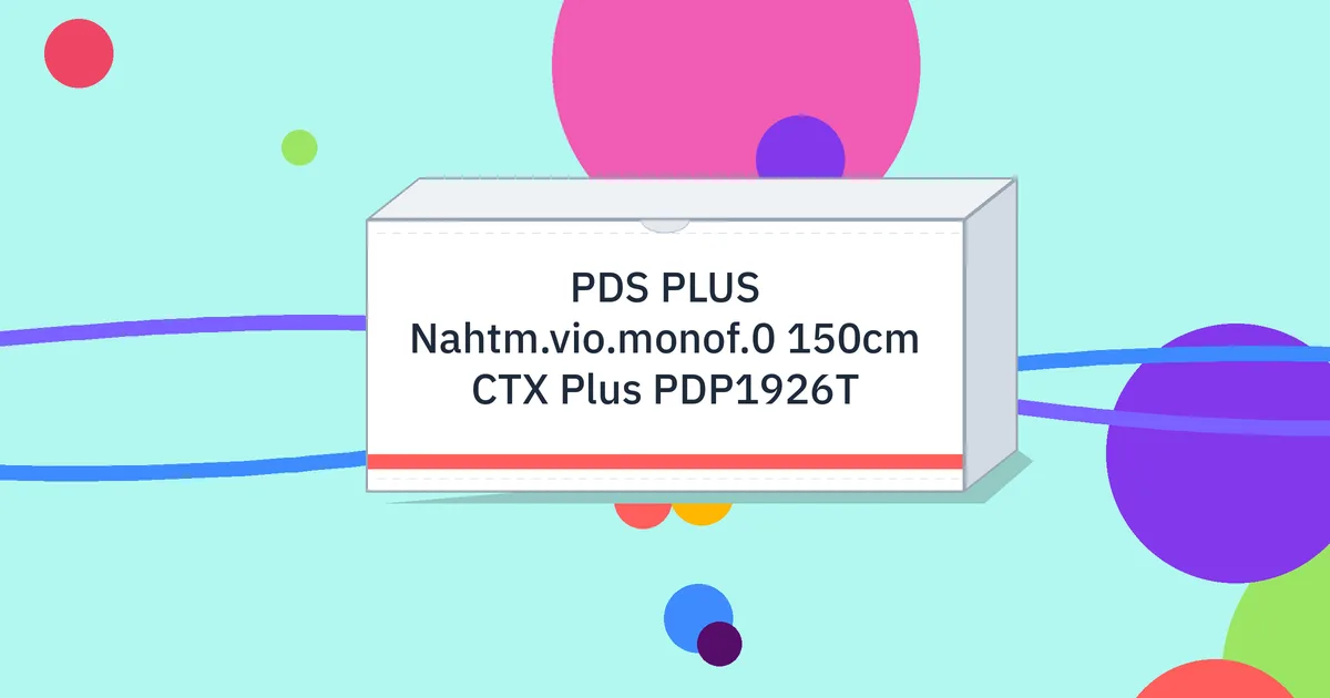Symbolbild: Packung mit der Aufschrift PDS PLUS Nahtm.vio.monof.0 150cm CTX Plus PDP1926T (PZN 20173665) – Verfügbarkeit und Bezug in Apotheken in Frankfurt am Main