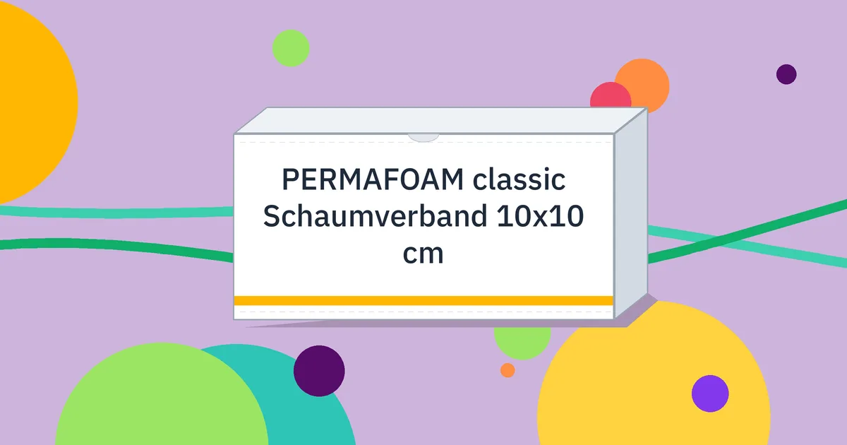 Symbolbild: Packung mit der Aufschrift PERMAFOAM classic Schaumverband 10x10 cm (PZN 20416091) – Verfügbarkeit und Bezug in Apotheken in Frankfurt am Main