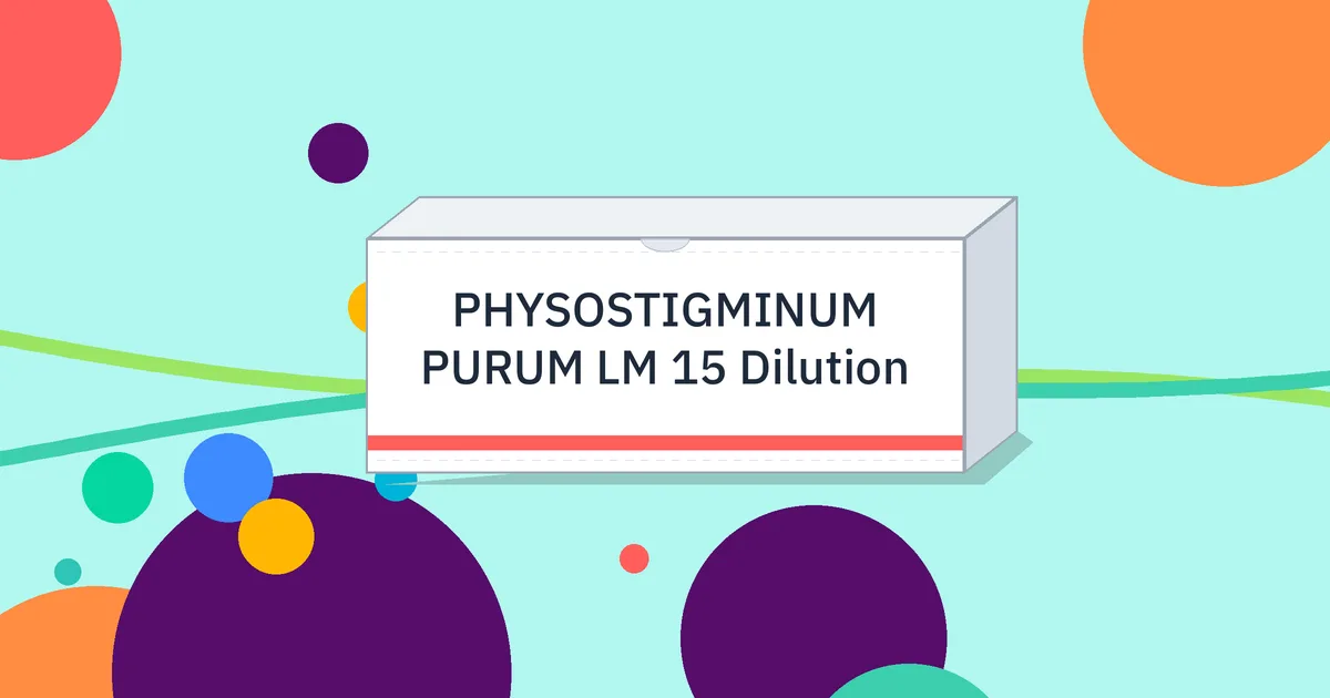 Symbolbild: Packung mit der Aufschrift PHYSOSTIGMINUM PURUM LM 15 Dilution (PZN 13035833) – Verfügbarkeit und Bezug in Apotheken in Frankfurt am Main