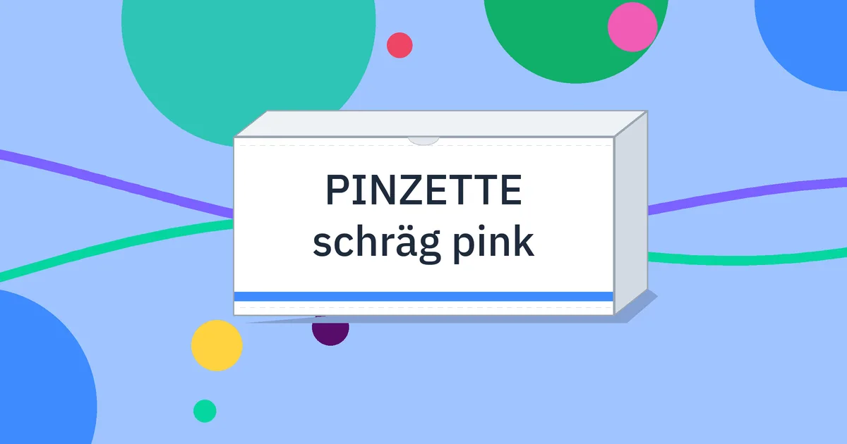 Symbolbild: Packung mit der Aufschrift PINZETTE schräg pink (PZN 01519112) – Verfügbarkeit und Bezug in Apotheken in Frankfurt am Main