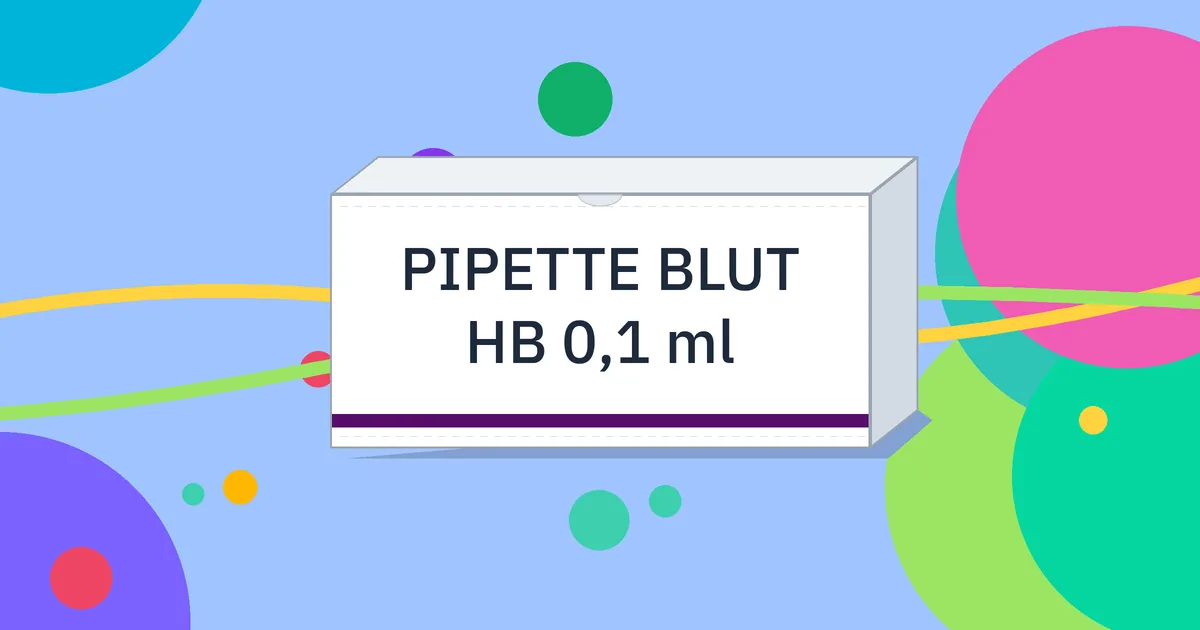 Symbolbild: Packung mit der Aufschrift PIPETTE BLUT HB 0,1 ml (PZN 01968175) – Verfügbarkeit und Bezug in Apotheken in Frankfurt am Main