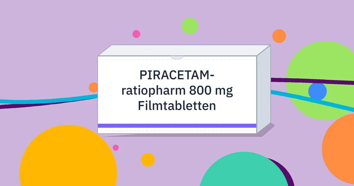 Symbolbild: Packung mit der Aufschrift PIRACETAM-ratiopharm 800 mg Filmtabletten (PZN 02799361) – Verfügbarkeit und Bezug in Apotheken in Frankfurt am Main