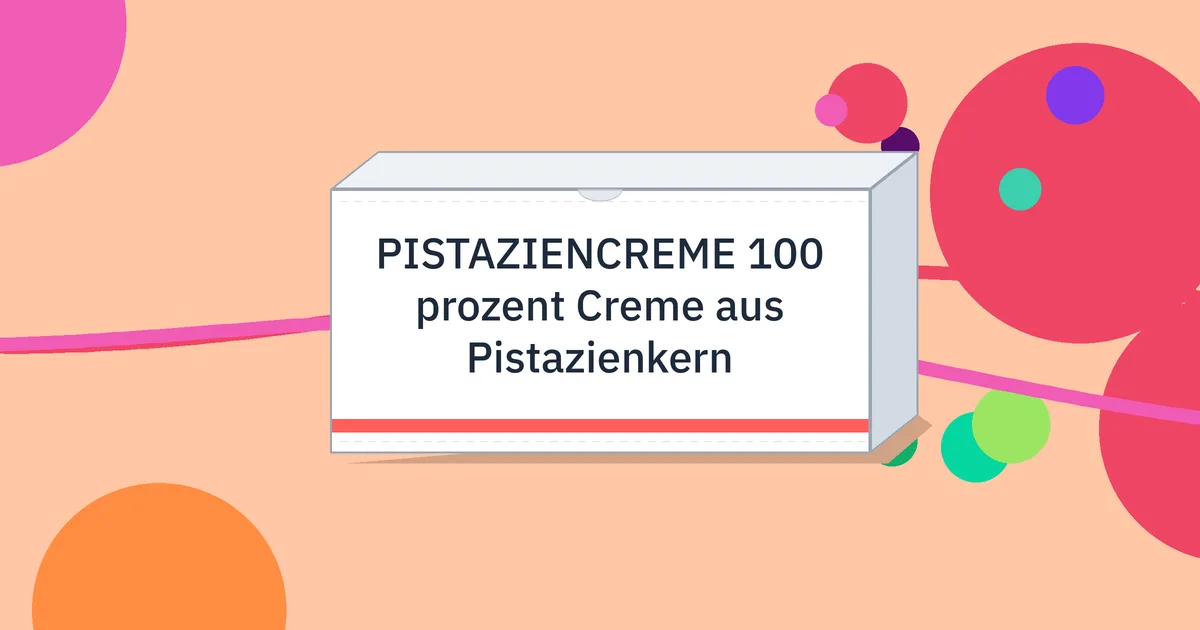 Symbolbild: Packung mit der Aufschrift PISTAZIENCREME 100 prozent Creme aus Pistazienkern (PZN 17189272) – Verfügbarkeit und Bezug in Apotheken in Frankfurt am Main