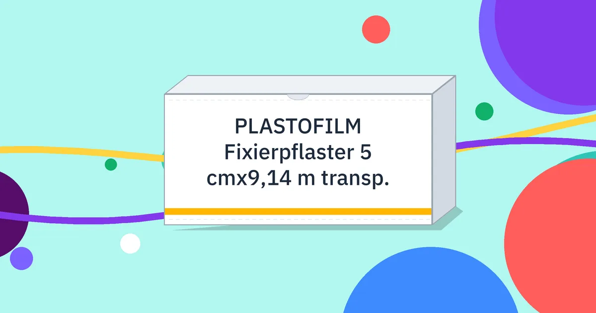 Symbolbild: Packung mit der Aufschrift PLASTOFILM Fixierpflaster 5 cmx9,14 m transp. (PZN 10269335) – Verfügbarkeit und Bezug in Apotheken in Frankfurt am Main