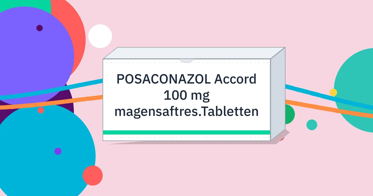 Symbolbild: Packung mit der Aufschrift POSACONAZOL Accord 100 mg magensaftres.Tabletten (PZN 17580668) – Verfügbarkeit und Bezug in Apotheken in Frankfurt am Main