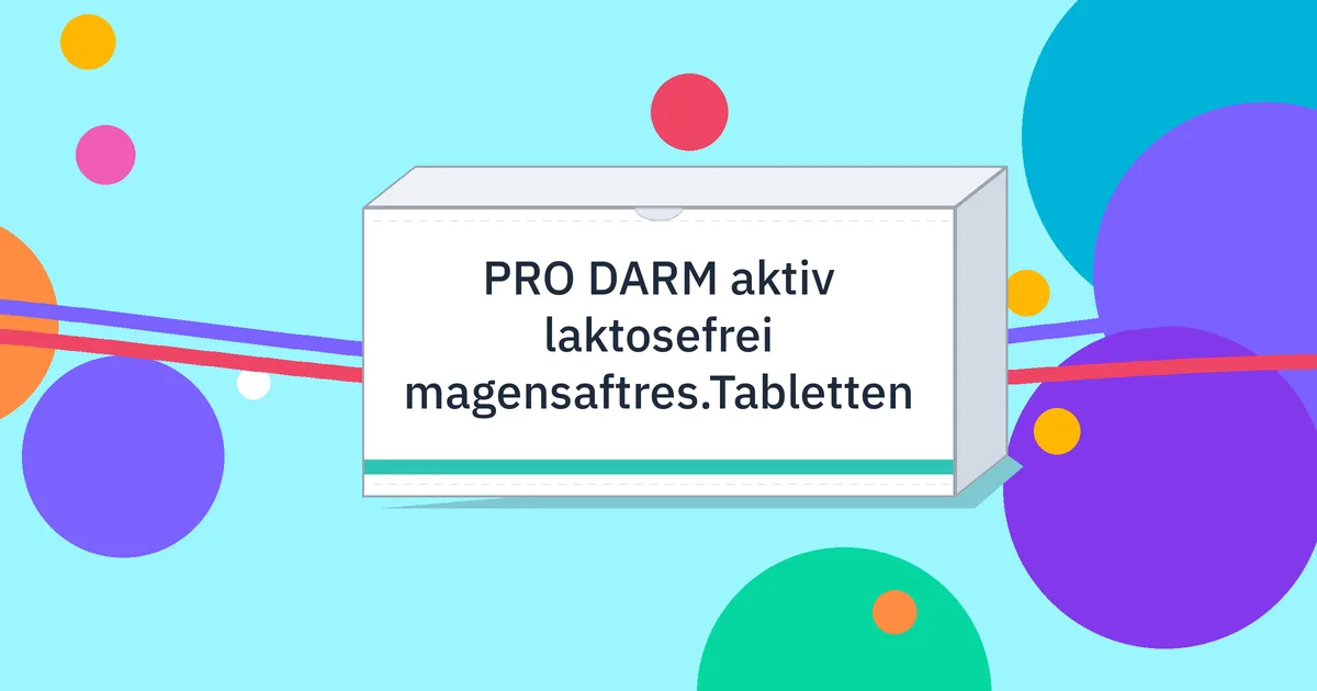 Symbolbild: Packung mit der Aufschrift PRO DARM aktiv laktosefrei magensaftres.Tabletten (PZN 12528077) – Verfügbarkeit und Bezug in Apotheken in Frankfurt am Main