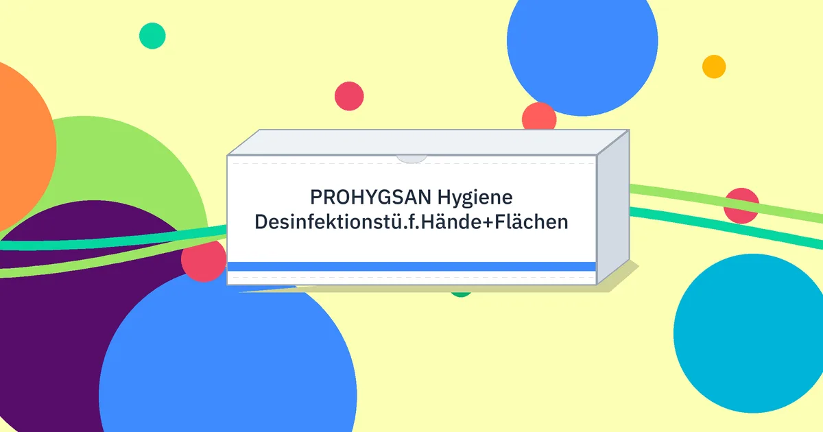 Symbolbild: Packung mit der Aufschrift PROHYGSAN Hygiene Desinfektionstü.f.Hände+Flächen (PZN 14292816) – Verfügbarkeit und Bezug in Apotheken in Frankfurt am Main