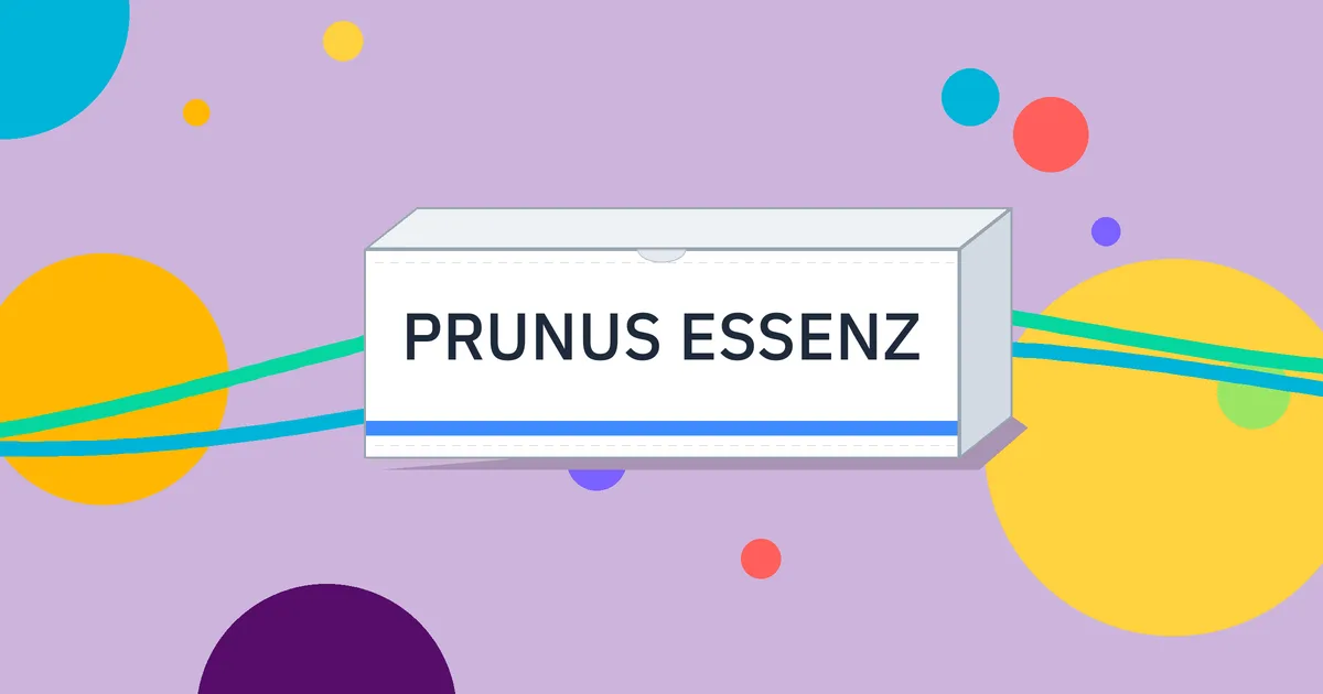 Symbolbild: Packung mit der Aufschrift PRUNUS ESSENZ (PZN 01753977) – Verfügbarkeit und Bezug in Apotheken in Frankfurt am Main