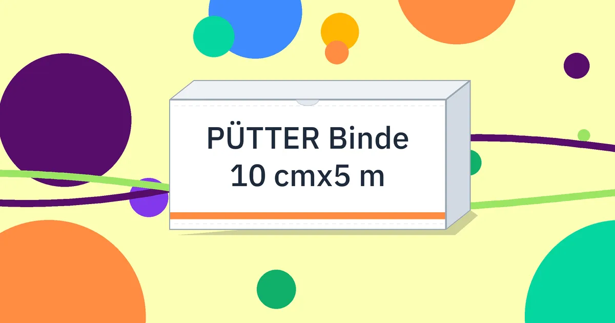 Symbolbild: Packung mit der Aufschrift PÜTTER Binde 10 cmx5 m (PZN 15824712) – Verfügbarkeit und Bezug in Apotheken in Frankfurt am Main