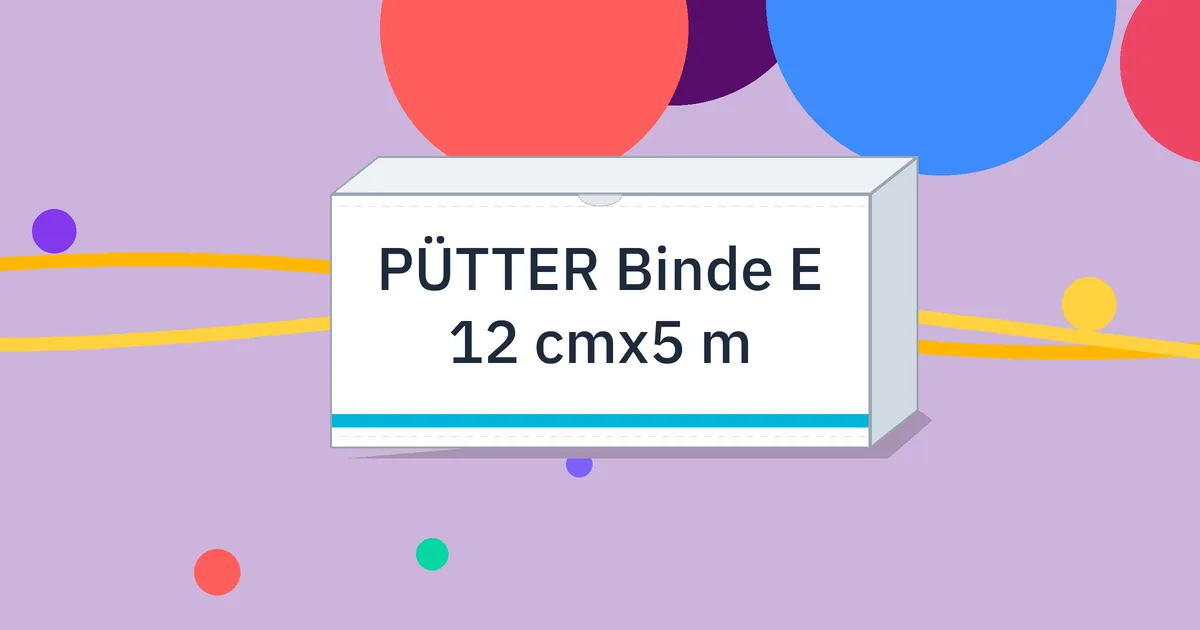 Symbolbild: Packung mit der Aufschrift PÜTTER Binde E 12 cmx5 m (PZN 20611131) – Verfügbarkeit und Bezug in Apotheken in Frankfurt am Main
