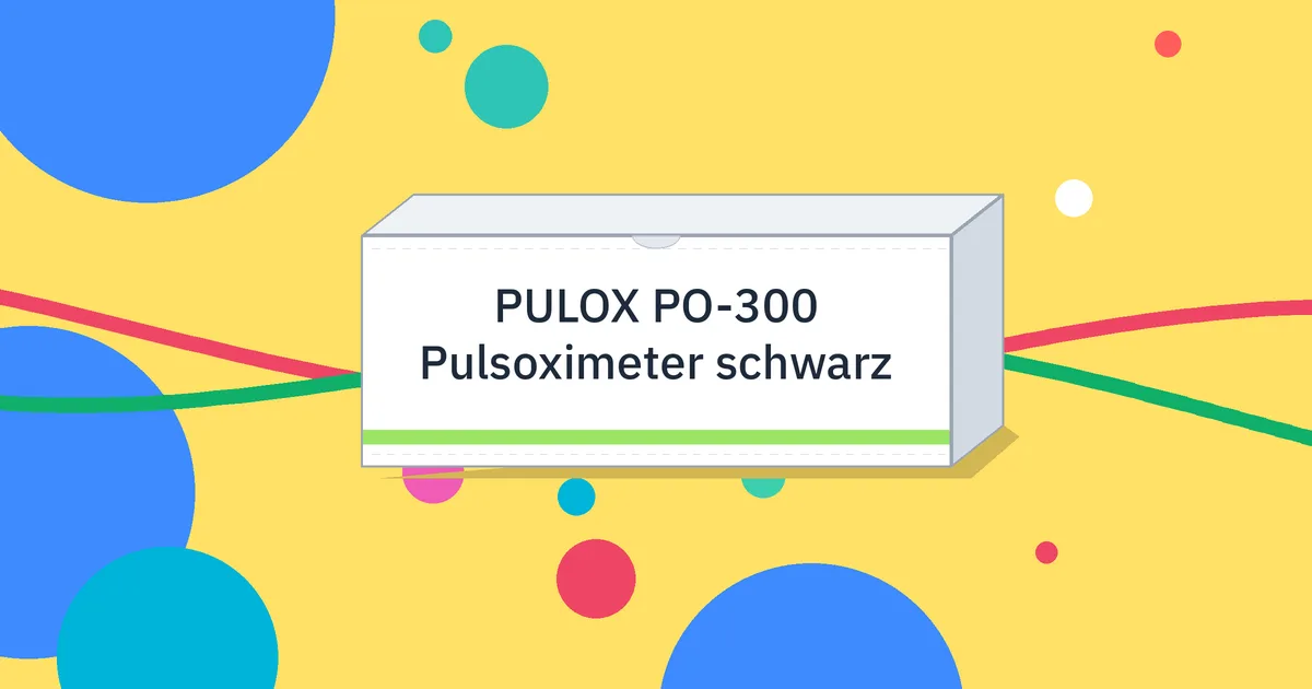 Symbolbild: Packung mit der Aufschrift PULOX PO-300 Pulsoximeter schwarz (PZN 10121489) – Verfügbarkeit und Bezug in Apotheken in Frankfurt am Main