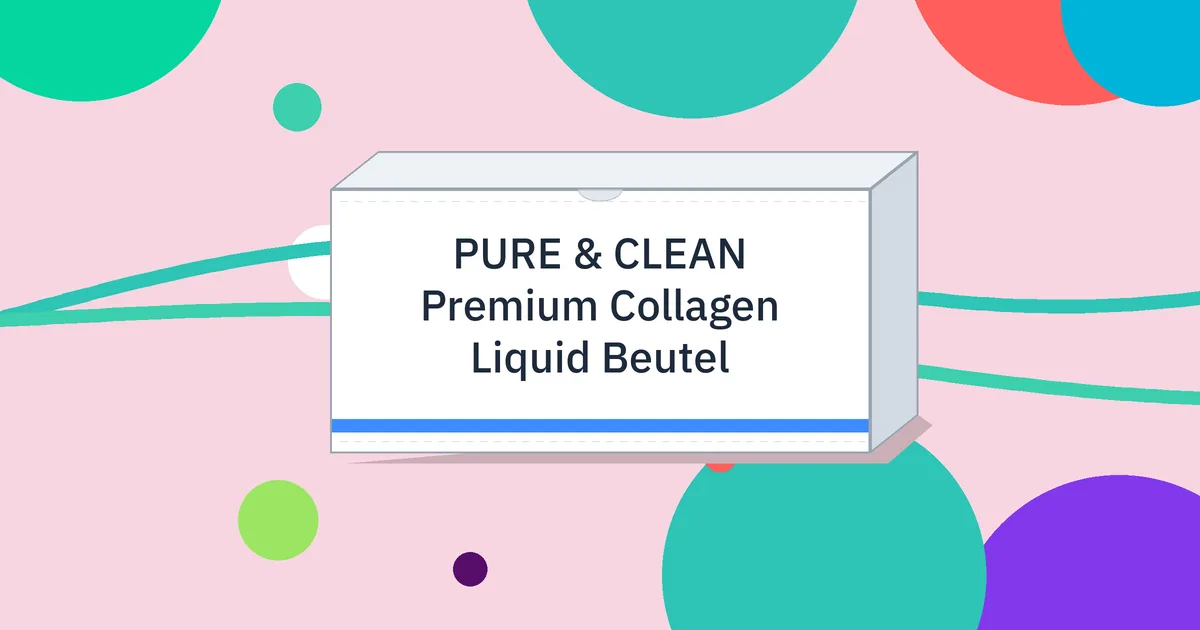 Symbolbild: Packung mit der Aufschrift PURE & CLEAN Premium Collagen Liquid Beutel (PZN 20409116) – Verfügbarkeit und Bezug in Apotheken in Frankfurt am Main