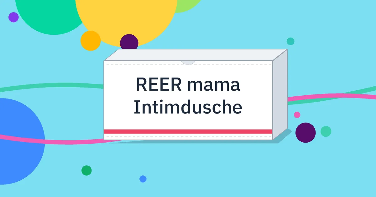 Symbolbild: Packung mit der Aufschrift REER mama Intimdusche (PZN 19501319) – Verfügbarkeit und Bezug in Apotheken in Frankfurt am Main