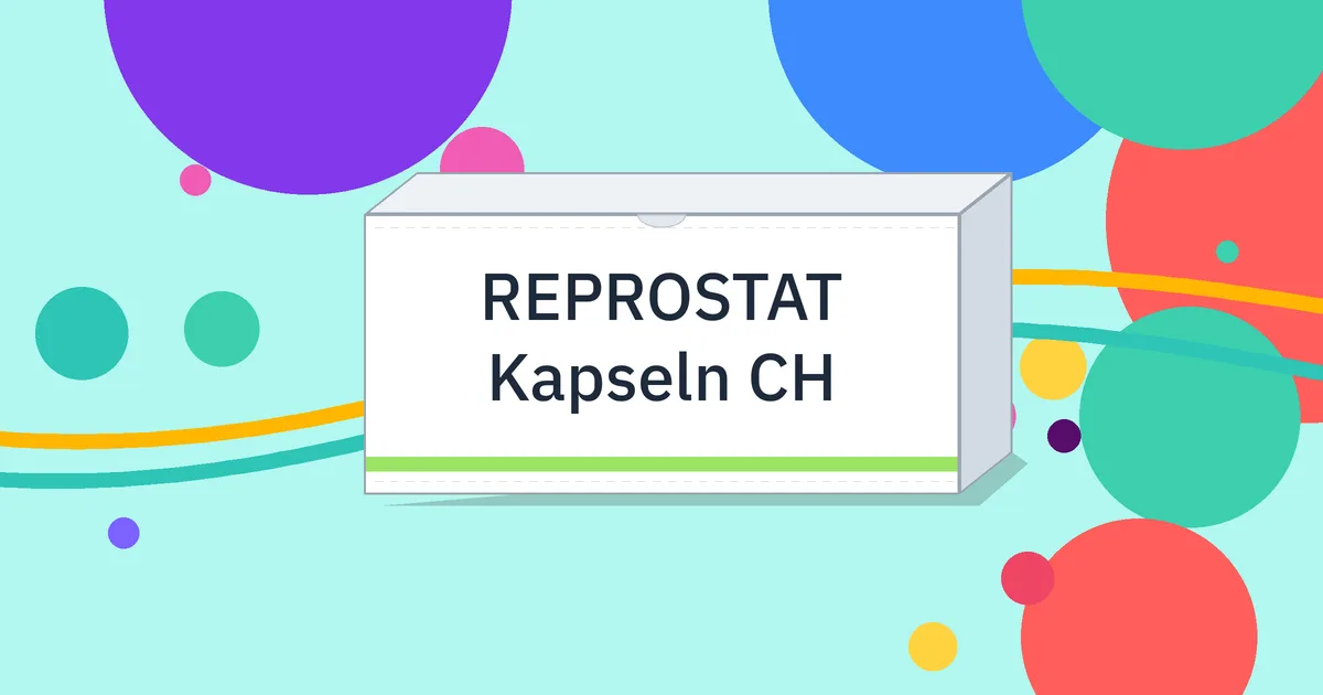 Symbolbild: Packung mit der Aufschrift REPROSTAT Kapseln CH (PZN 20632788) – Verfügbarkeit und Bezug in Apotheken in Frankfurt am Main