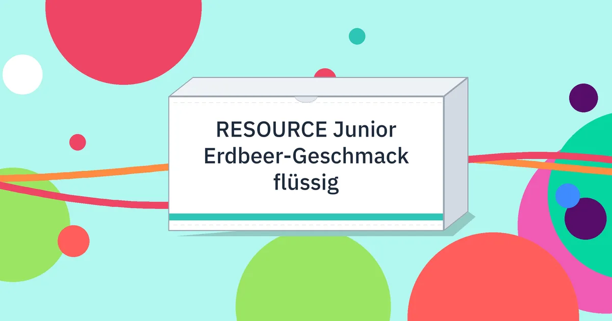 Symbolbild: Packung mit der Aufschrift RESOURCE Junior Erdbeer-Geschmack flüssig (PZN 13912398) – Verfügbarkeit und Bezug in Apotheken in Frankfurt am Main