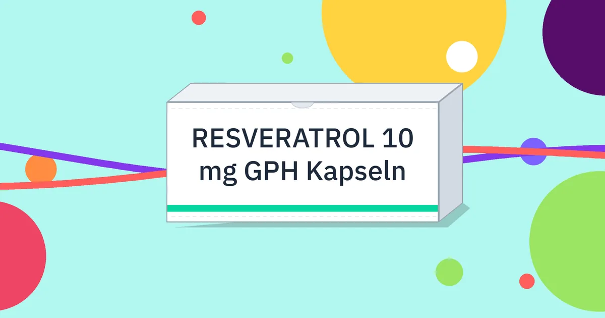 Symbolbild: Packung mit der Aufschrift RESVERATROL 10 mg GPH Kapseln (PZN 02562920) – Verfügbarkeit und Bezug in Apotheken in Frankfurt am Main
