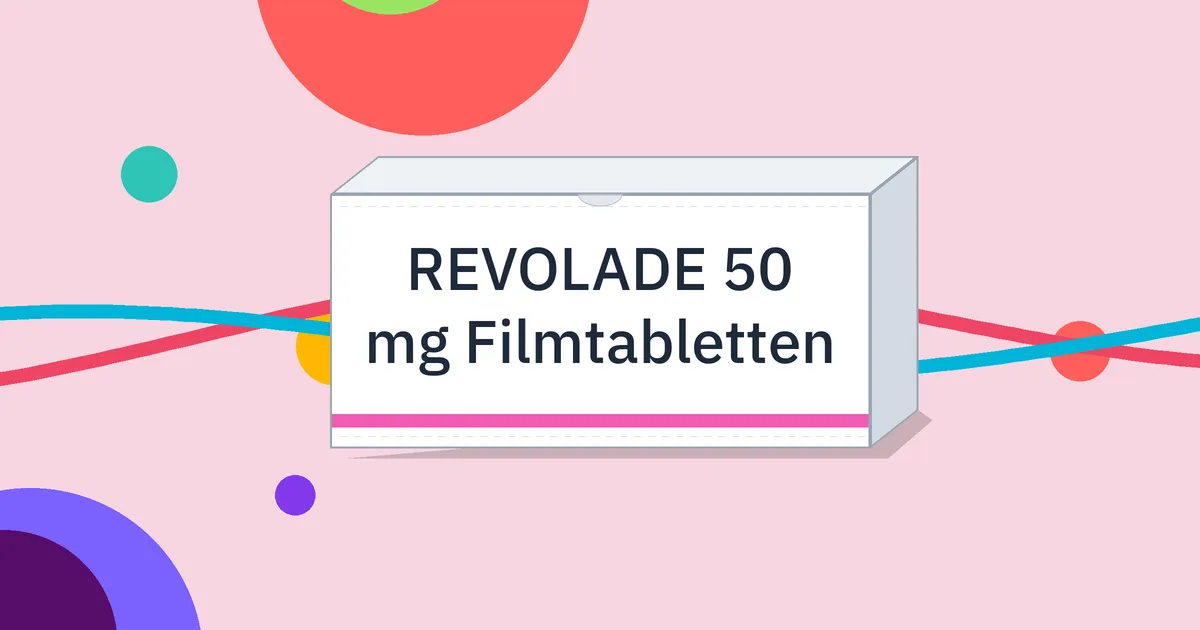 Symbolbild: Packung mit der Aufschrift REVOLADE 50 mg Filmtabletten (PZN 07795907) – Verfügbarkeit und Bezug in Apotheken in Frankfurt am Main