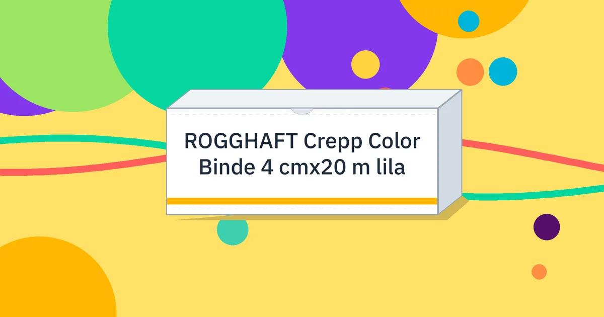 Symbolbild: Packung mit der Aufschrift ROGGHAFT Crepp Color Binde 4 cmx20 m lila (PZN 08419448) – Verfügbarkeit und Bezug in Apotheken in Frankfurt am Main