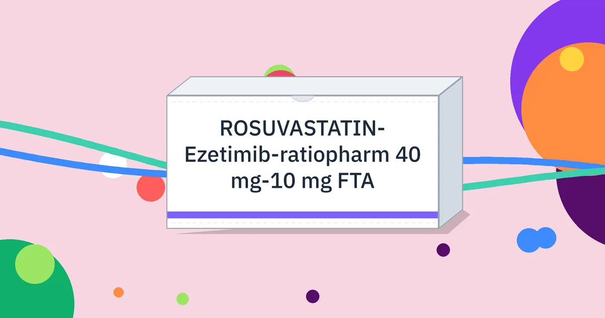 Symbolbild: Packung mit der Aufschrift ROSUVASTATIN-Ezetimib-ratiopharm 40 mg-10 mg FTA (PZN 18274583) – Verfügbarkeit und Bezug in Apotheken in Frankfurt am Main
