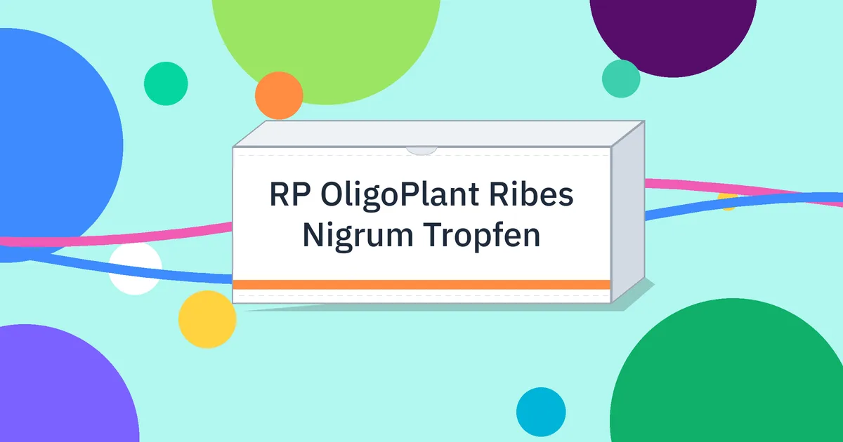Symbolbild: Packung mit der Aufschrift RP OligoPlant Ribes Nigrum Tropfen (PZN 02588813) – Verfügbarkeit und Bezug in Apotheken in Frankfurt am Main