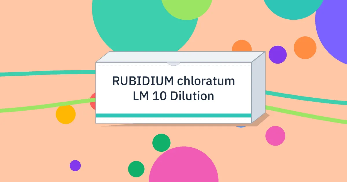 Symbolbild: Packung mit der Aufschrift RUBIDIUM chloratum LM 10 Dilution (PZN 13171832) – Verfügbarkeit und Bezug in Apotheken in Frankfurt am Main