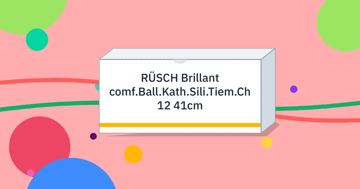 Symbolbild: Packung mit der Aufschrift RÜSCH Brillant comf.Ball.Kath.Sili.Tiem.Ch 12 41cm (PZN 02370014) – Verfügbarkeit und Bezug in Apotheken in Frankfurt am Main