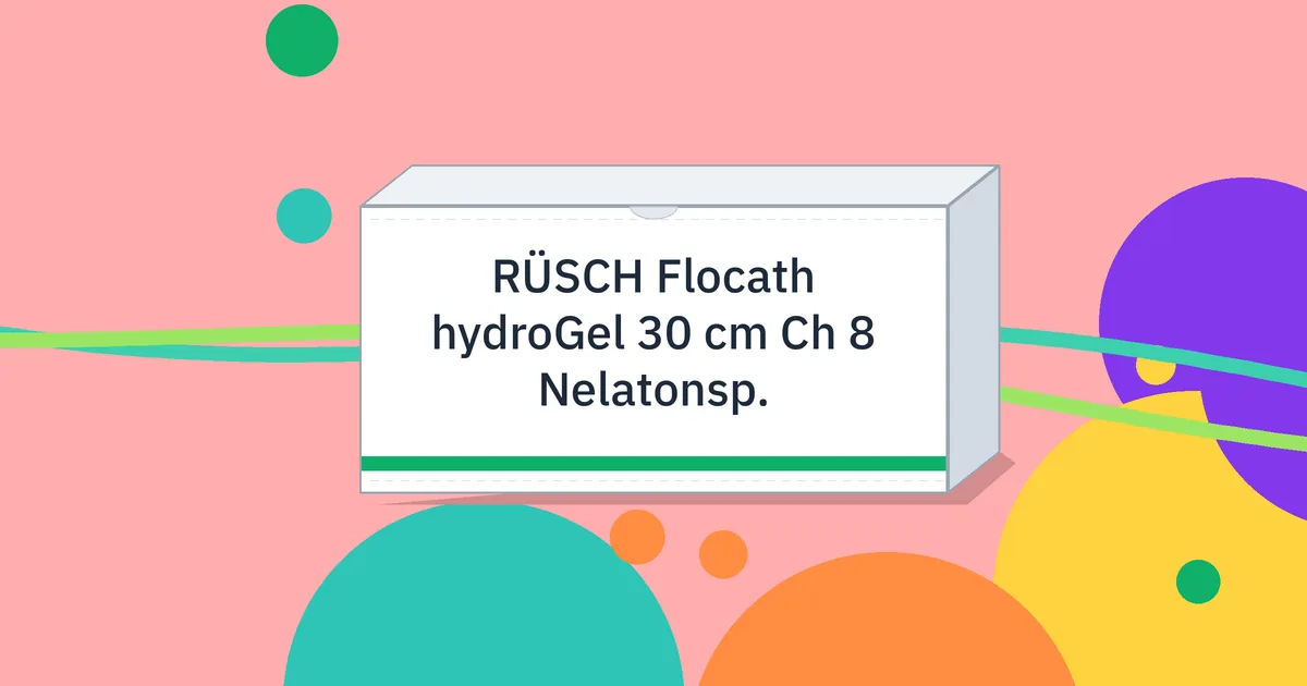 Symbolbild: Packung mit der Aufschrift RÜSCH Flocath hydroGel 30 cm Ch 8 Nelatonsp. (PZN 02163491) – Verfügbarkeit und Bezug in Apotheken in Frankfurt am Main
