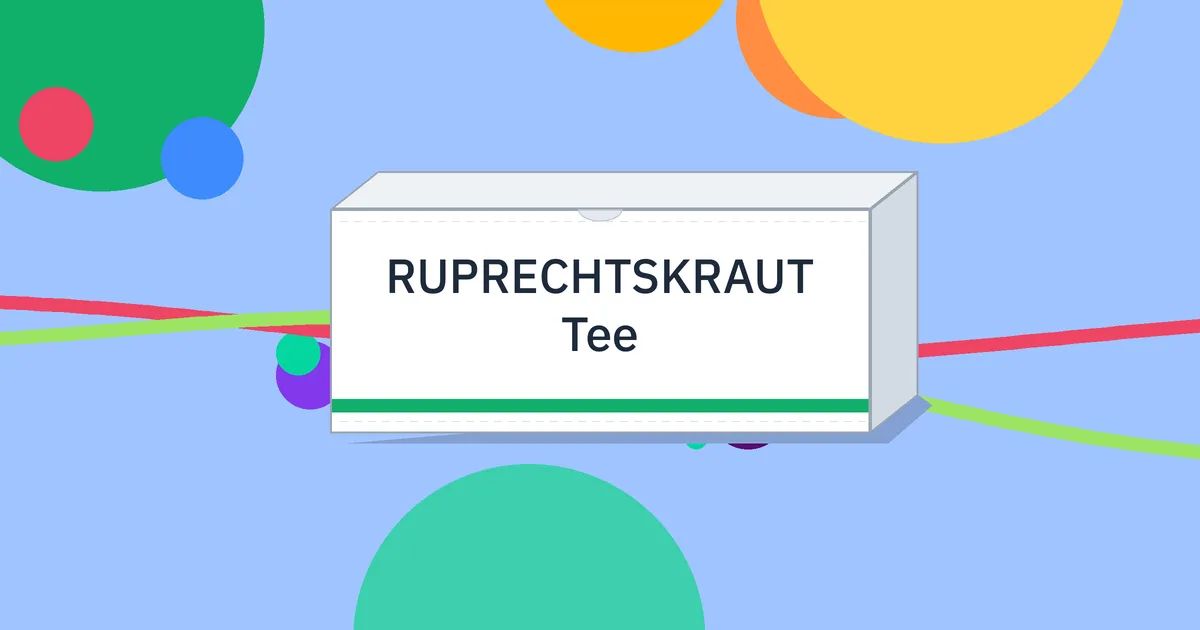 Symbolbild: Packung mit der Aufschrift RUPRECHTSKRAUT Tee (PZN 18301363) – Verfügbarkeit und Bezug in Apotheken in Frankfurt am Main