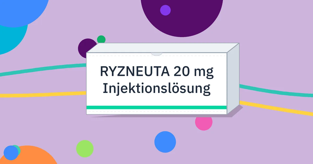 Symbolbild: Packung mit der Aufschrift RYZNEUTA 20 mg Injektionslösung (PZN 19266924) – Verfügbarkeit und Bezug in Apotheken in Frankfurt am Main