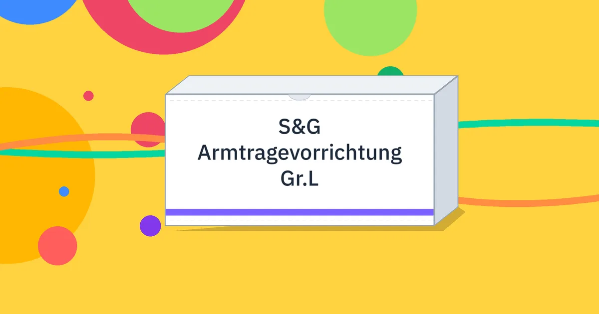 Symbolbild: Packung mit der Aufschrift S&G Armtragevorrichtung Gr.L (PZN 02791247) – Verfügbarkeit und Bezug in Apotheken in Frankfurt am Main