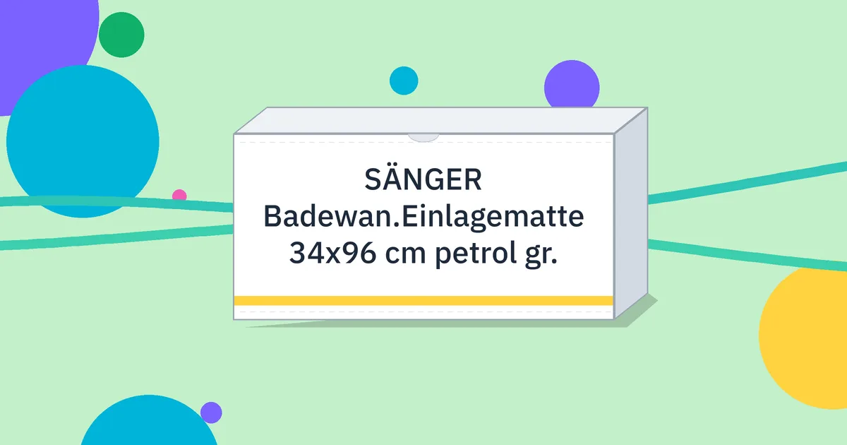 Symbolbild: Packung mit der Aufschrift SÄNGER Badewan.Einlagematte 34x96 cm petrol gr. (PZN 01307410) – Verfügbarkeit und Bezug in Apotheken in Frankfurt am Main