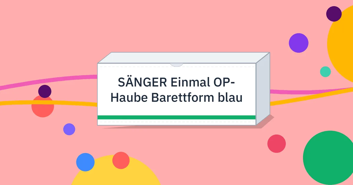 Symbolbild: Packung mit der Aufschrift SÄNGER Einmal OP-Haube Barettform blau (PZN 02190393) – Verfügbarkeit und Bezug in Apotheken in Frankfurt am Main